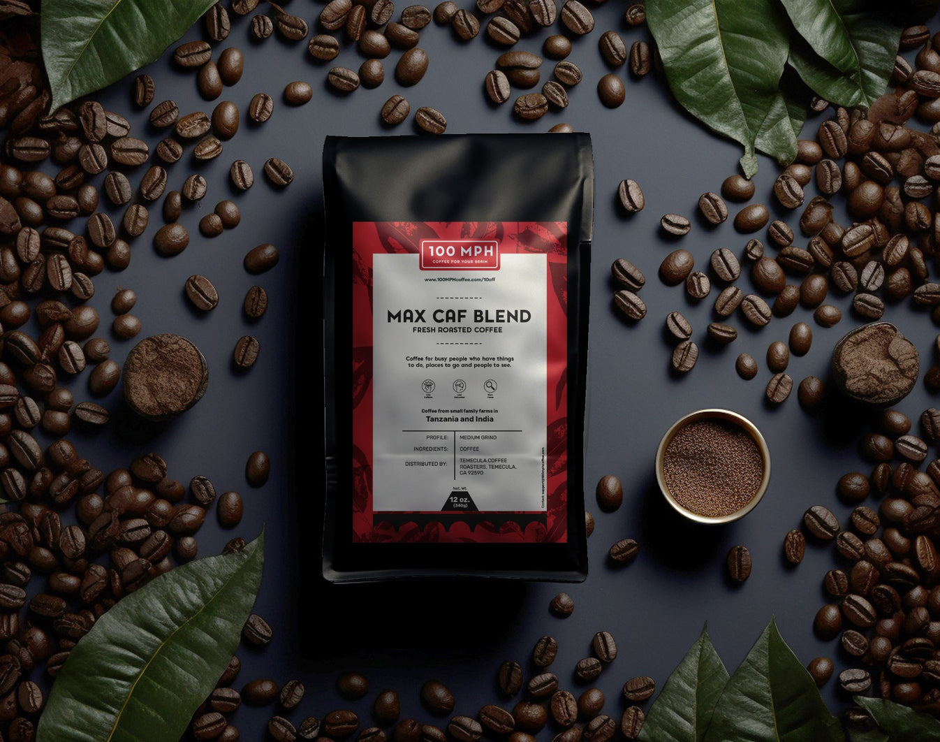 Max Caf Blend - Standard Grind (12 oz) – 100 MPH Coffee
