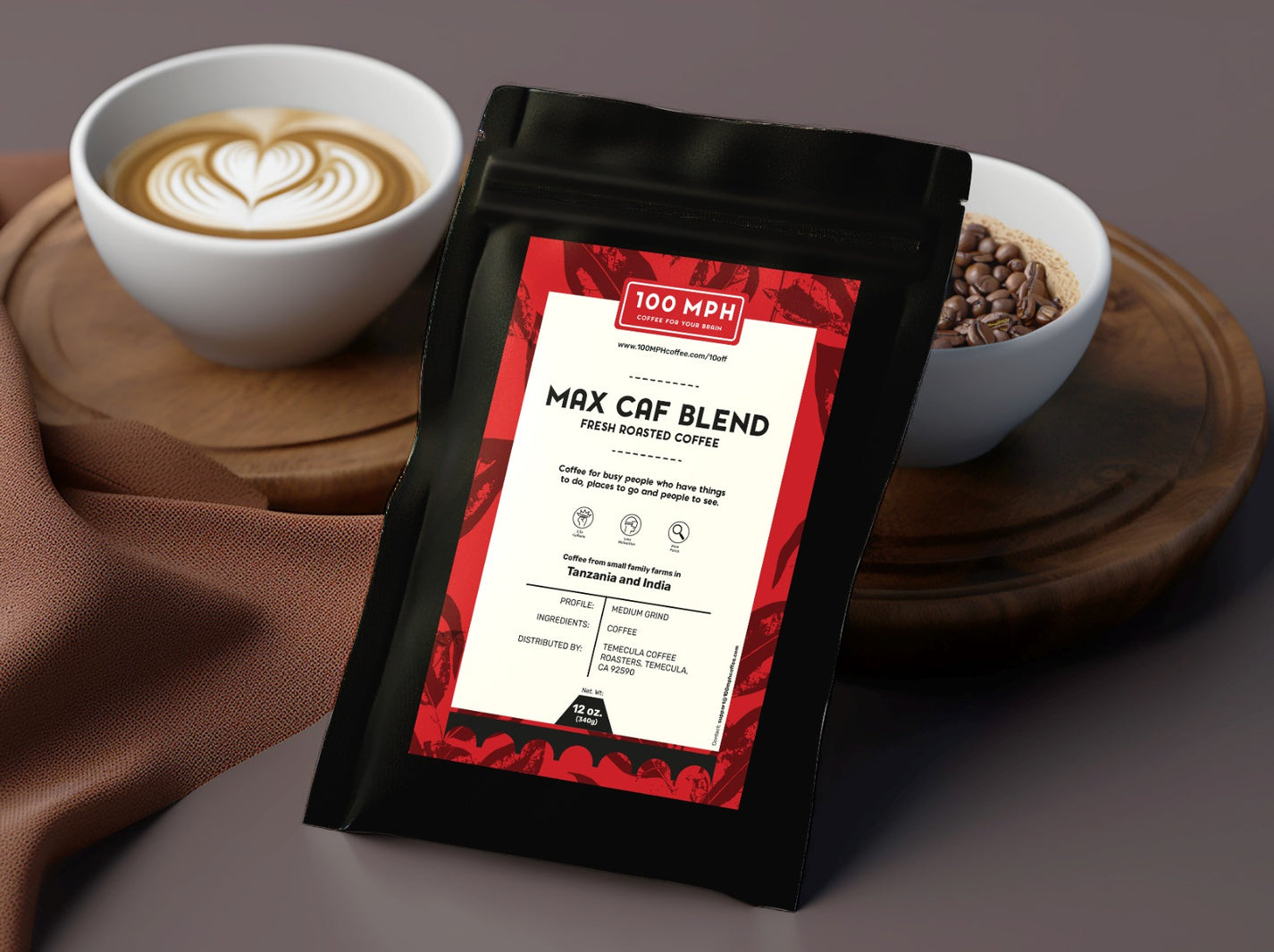Max Caf Blend - Standard Grind (12 oz) – 100 MPH Coffee